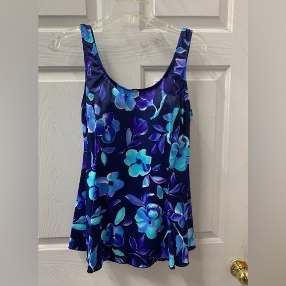 Ceeb | Swim | Swimdress Swimsuit Tunic 769 Navy Aqua Purple | Poshmark